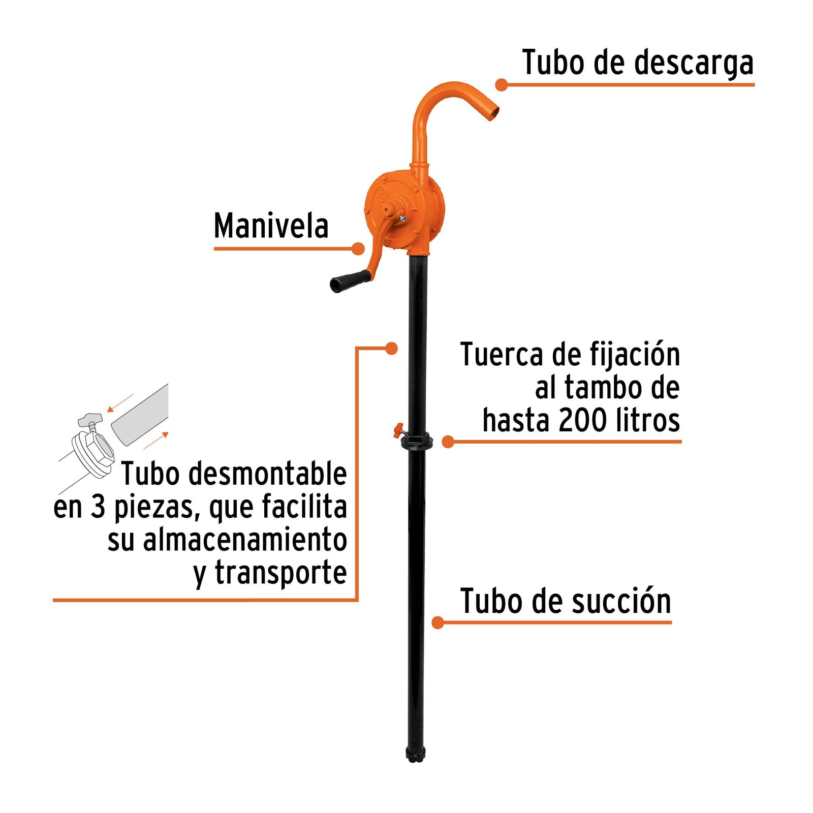Bomba Extractora De Aceites Con Manivela Truper