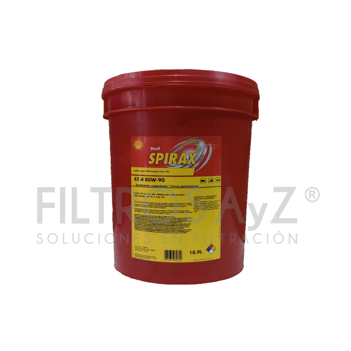 VALVULINA SHELL SPIRAX S2 A 80W90 - GARRAFA 5 GALONES